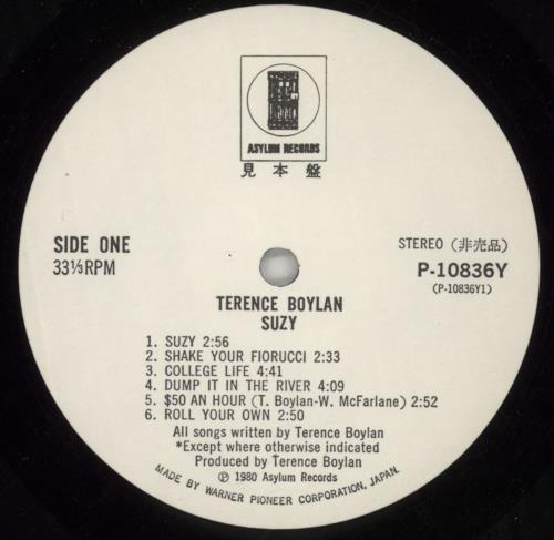 Terence Boylan Suzy Japanese Promo vinyl LP album (LP record) (868913)