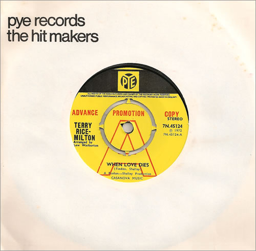 Terry Rice-Milton When Love Dies UK Promo 7" vinyl single (7 inch ...