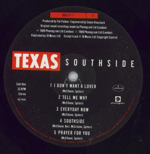 Texas Southside UK vinyl LP album (LP record) (136972)