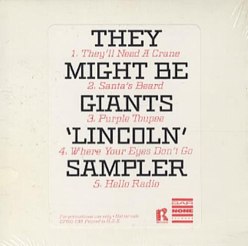 They Might Be Giants Lincoln Sampler US Promo CD single (CD5 / 5") (125797)