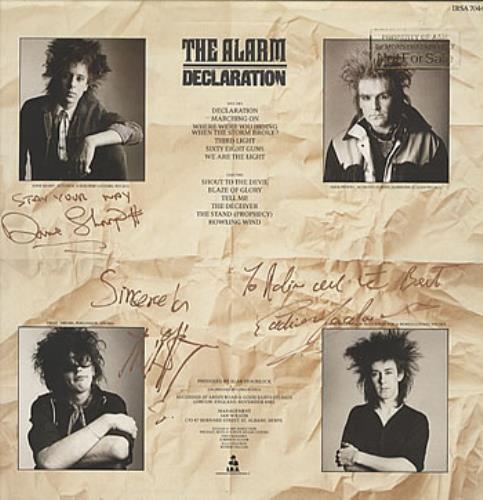 The Alarm Declaration - Autographed UK vinyl LP album (LP record) (310809)