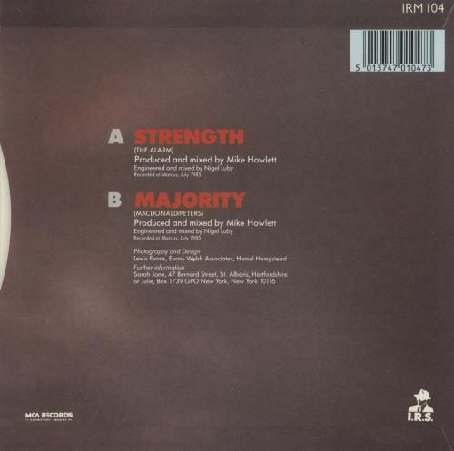 The Alarm Strength UK 7" vinyl single (7 inch record / 45) (864114)