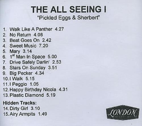 The All Seeing I Pickled Eggs & Sherbert UK Promo CD-R acetate (242673)