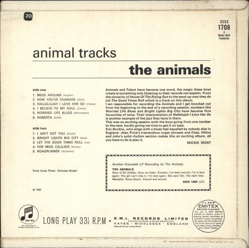 The Animals Animal Tracks - 1st UK vinyl LP album (LP record) (136890)