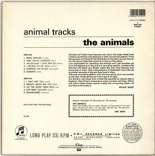 The Animals Animal Tracks UK vinyl LP album (LP record) (228956)