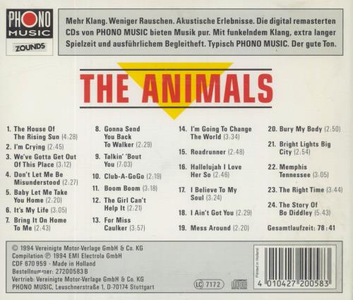 The Animals Boom Boom - Best German CD album (CDLP) (818191)
