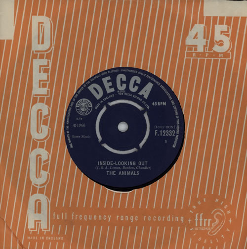 The Animals Inside-Looking Out UK 7" vinyl single (7 inch record / 45 ...
