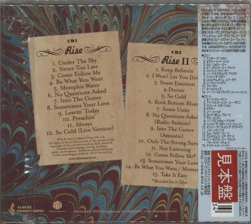 The Answer Rise Japanese Promo 2 CD album set (Double CD) (664233)