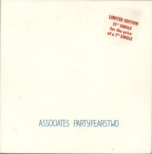 The Associates Party Fears Two - stickered p/s UK 12" vinyl single (12 ...