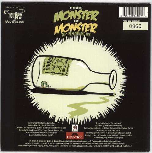 The Automatic Monster - Autographed & Numbered Sleeve UK 7" vinyl ...