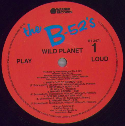 The B-52's Wild Planet UK vinyl LP album (LP record) (824850)