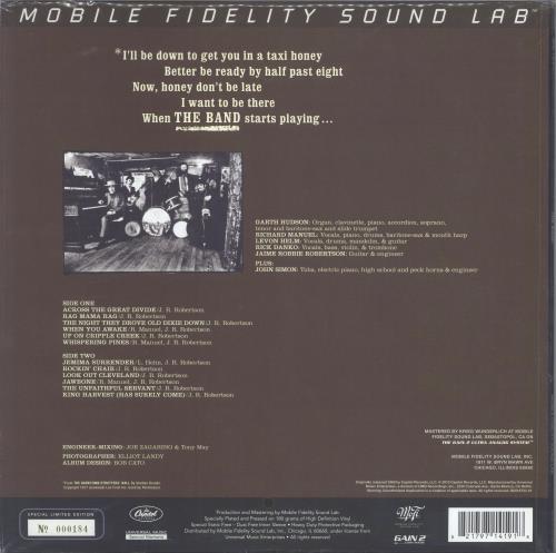 The Band The Band US vinyl LP album (LP record) (779664)