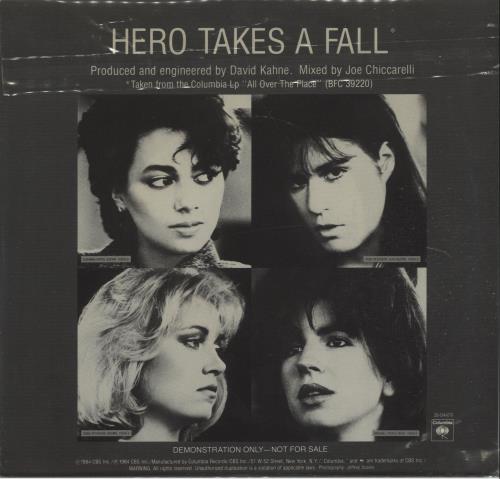 The Bangles Hero Takes A Fall US Promo 7" vinyl single (7 inch record ...