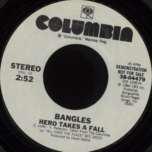 The Bangles Hero Takes A Fall US Promo 7" vinyl single (7 inch record ...