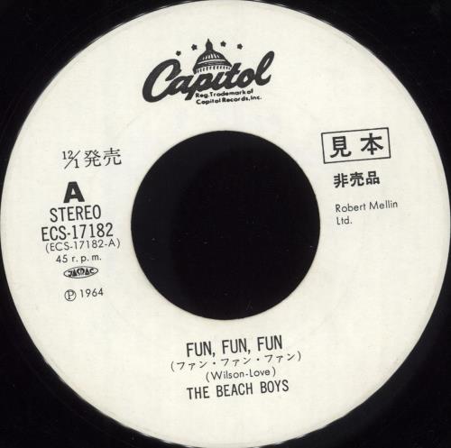 The Beach Boys Fun Fun Fun - White label + Insert - WOS Japanese Promo ...