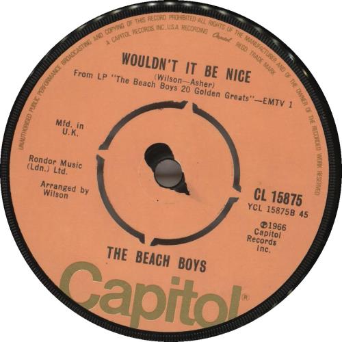 The Beach Boys Good Vibrations UK 7" vinyl single (7 inch record / 45 ...