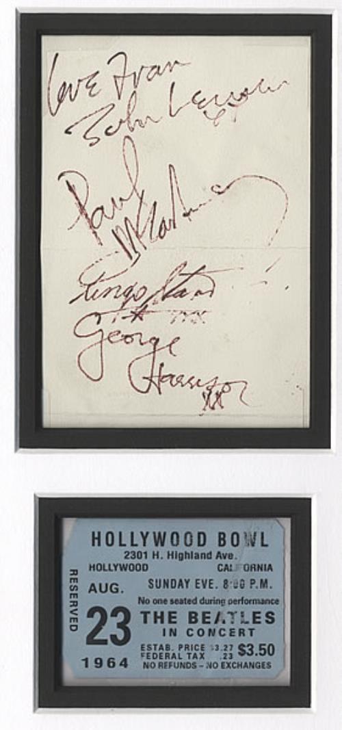 The Beatles Autograph Display UK memorabilia (416859) AUTOGRAPHS