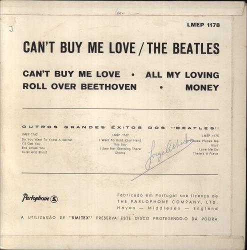 The Beatles Can't Buy Me Love EP Danish 7" vinyl single (7 inch record ...