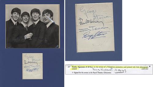 The Beatles Fully Autographed Mounted Postcard UK memorabilia (315506 ...