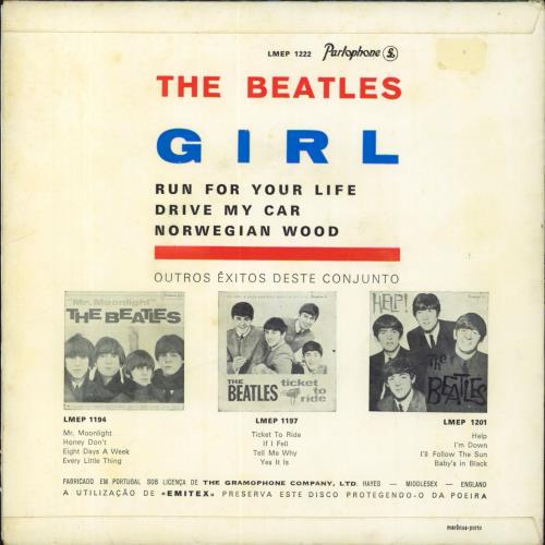 The Beatles Girl Portugese 7" vinyl single (7 inch record / 45) (830673)
