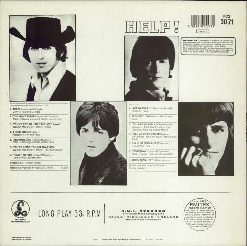 The Beatles Help! - barcoded UK vinyl LP album (LP record) (770590)