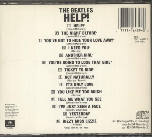 The Beatles Help! US CD album (CDLP) (747755)