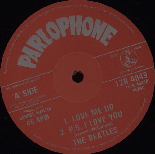 The Beatles Love Me Do + Sleeve UK 12" vinyl single (12 inch record ...