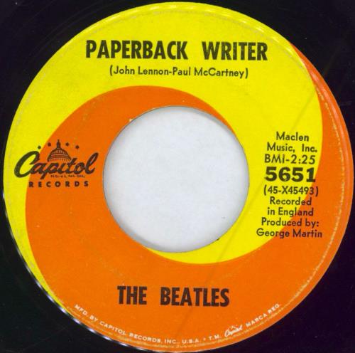 The Beatles Paperback Writer - P/S - VG US 7" vinyl single (7 inch ...