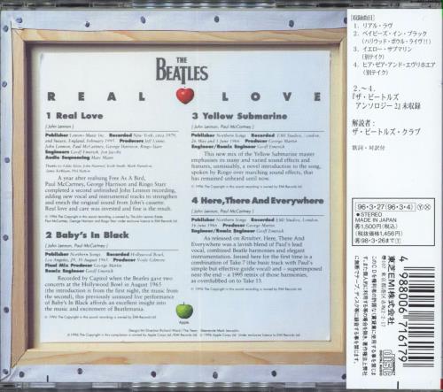The Beatles Real Love Japanese CD single (CD5 / 5") (56809)