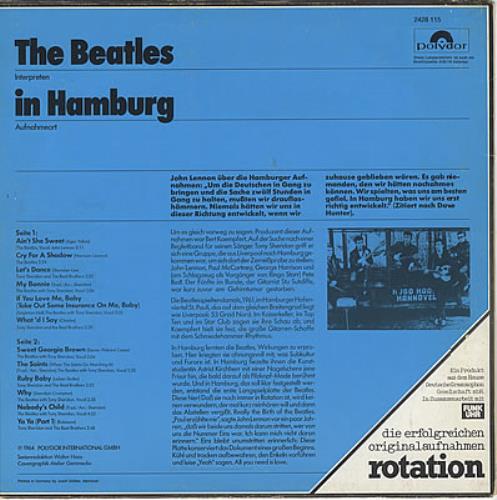 The Beatles The Beatles In Hamburg German vinyl LP album (LP record) (347535)
