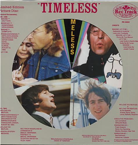 The Beatles Timeless Dutch picture disc LP (vinyl picture disc album ...