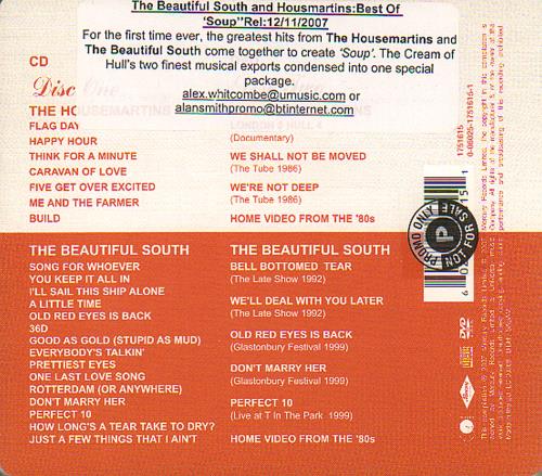 The Beautiful South Soup UK 2-disc CD/DVD set (419036)
