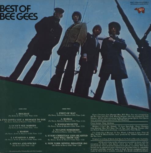 The Bee Gees Best Of Bee Gees UK vinyl LP album (LP record) (288274)