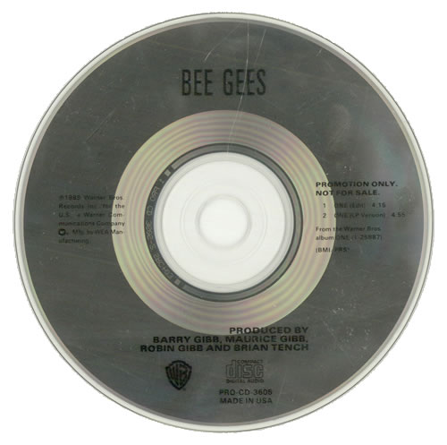 The Bee Gees One US Promo CD single (CD5 / 5") (280)
