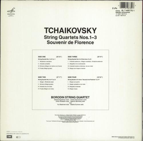 The Borodin String Quartet Tchaikovsky: String Quartets Nos. 1 - 3 / Souvenir De Florence German ...