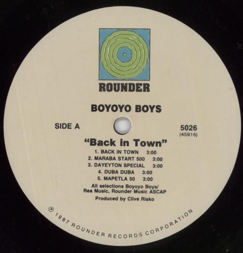 The Boyoyo Boys Back In Town US vinyl LP album (LP record) (817330)