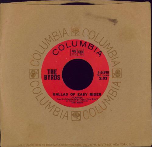 The Byrds Ballad Of Easy Rider US 7" vinyl single (7 inch record / 45 ...