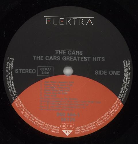 The Cars Greatest Hits UK vinyl LP album (LP record) (447302)