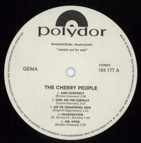The Cherry People Cherry People - Sample German vinyl LP album (LP ...