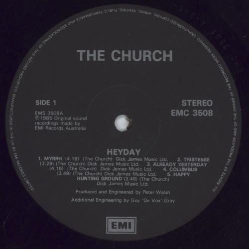The Church Heyday UK vinyl LP album (LP record) (821697)