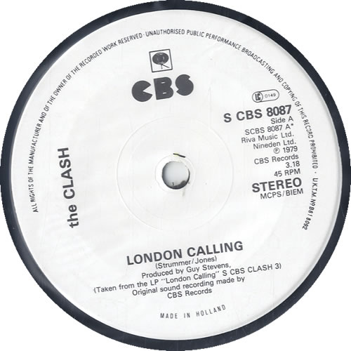 The Clash London Calling - Yellow Vinyl Dutch 7" vinyl single (7 inch ...