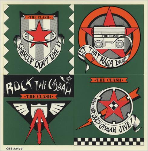 The Clash Rock The Casbah + Stickers UK 7" vinyl single (7 inch record ...