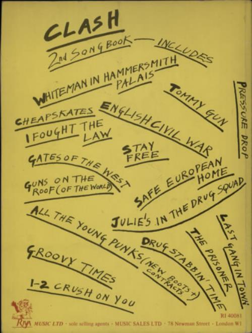 The Clash Second Songbook UK book (125602) RI40081