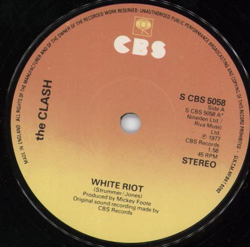 The Clash White Riot - 2nd - P/S UK 7" vinyl single (7 inch record / 45 ...