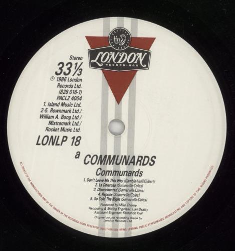 The Communards Communards UK vinyl LP album (LP record) (869274)