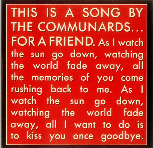 The Communards For A Friend UK CD single (CD5 / 5") (60761)