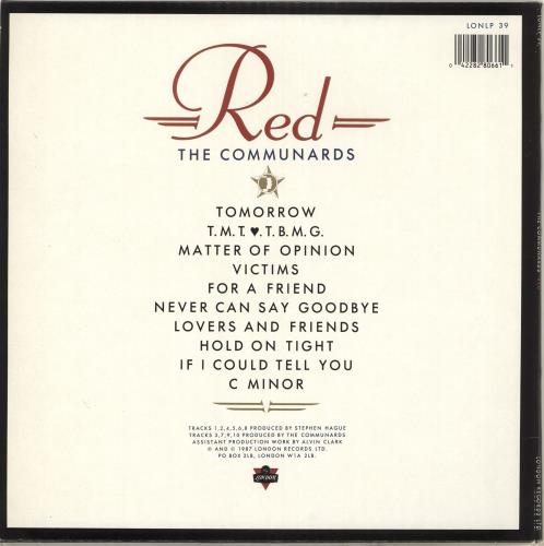 The Communards Red UK vinyl LP album (LP record) (714310)
