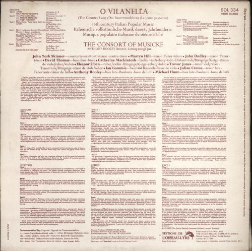 The Consort Of Musicke The Consort Of Musicke UK vinyl LP album (LP record) (768941)