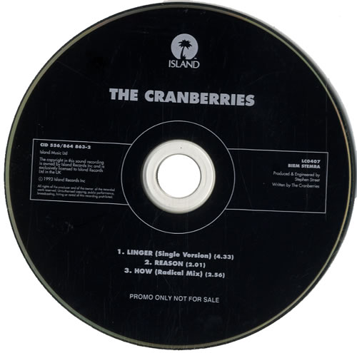 The Cranberries Linger UK Promo CD single (CD5 / 5") (31743)