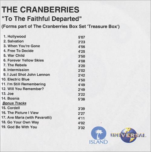 The Cranberries Treasure Box - 4xCD-R Acetate Set UK CD-R acetate (434657)